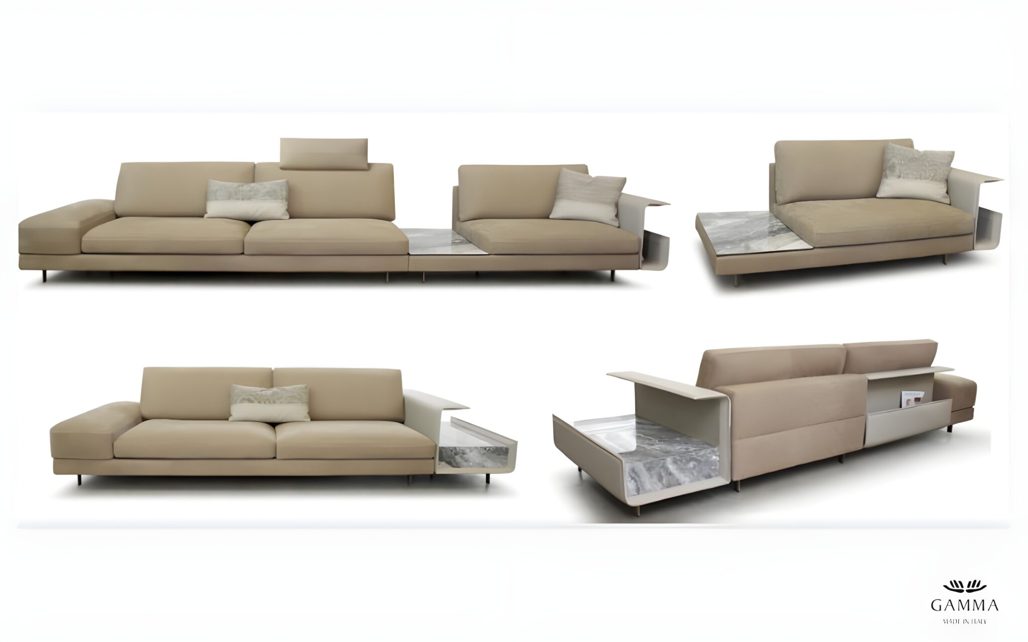 Vincent | I- shape sofa (CAT.E PIUMA 537 TORTORA) - RCD Design Center